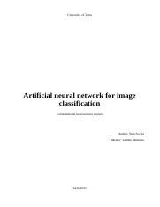 Artificial Neural Network For Image Classification Pdf University Of Tartu Artificial Neural