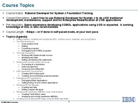 IBM Software Group RDz Workbench Using The Data