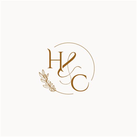 Hc Initial Wedding Monogram Logo 10254996 Vector Art At Vecteezy