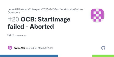 Ocb Startimage Failed Aborted · Issue 20 · Racka98lenovo Thinkpad T450 T450s Hackintosh
