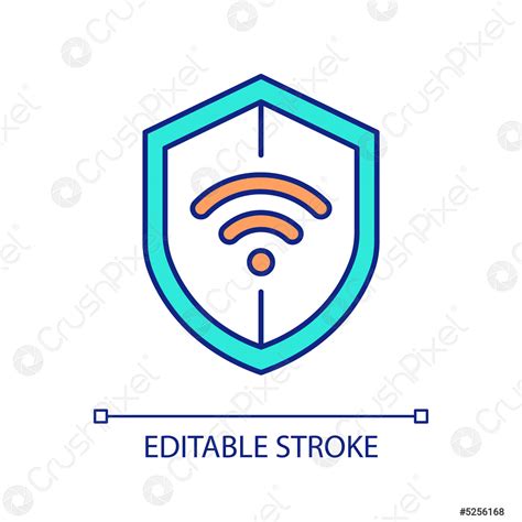 Wireless Network Safety RGB Color Icon Stock Vector Crushpixel