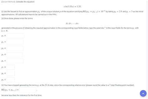 Solved Secant Method Consider The Equation X In355x