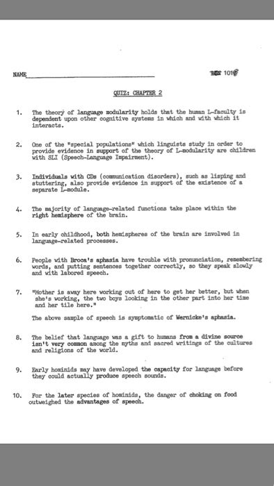 Solved The Theory Or Language Modularity Holds That The