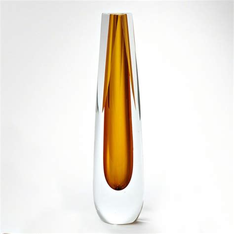 Global Views Triangle Cut Glass Vase Brown Cut Glass Vase Glass Vase