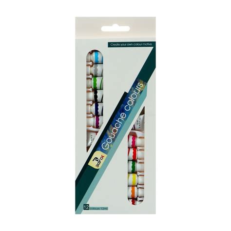 Краски гуашь, 12 цветов, в пластиковой тубе, 12 мл, в картонной коробке ...