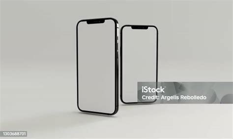 흰색 배경에 격리 전체 화면과 현대적인 프레임 적은 디자인흰색 스마트 폰을 들고 3d 렌더 일러스트 핸드 휴대전화에 대한 스톡 사진 및 기타 이미지 Istock