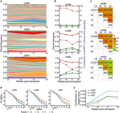 Longitudinal Clonal Tracking In Hu BLT Mice A Area Plots Show Clonal Download Scientific