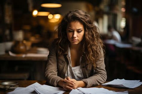 Premium Ai Image Woman Working In A Dark Office