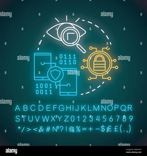 Cross Platform Security Neon Light Concept Icon Information Protection Software Idea Glowing