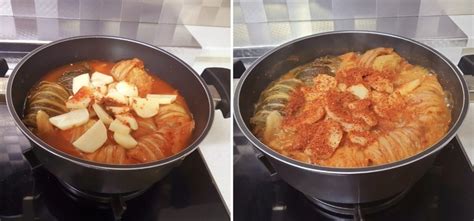 돼지갈비김치찜만드는법 겨울캠핑요리추천레시피 묵은지돼지김치찜