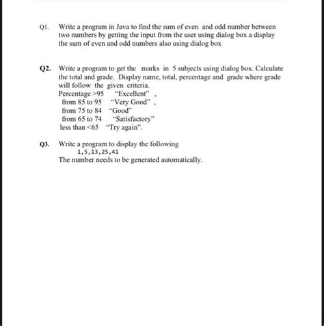 solved qi write a program in java to find the sum of even