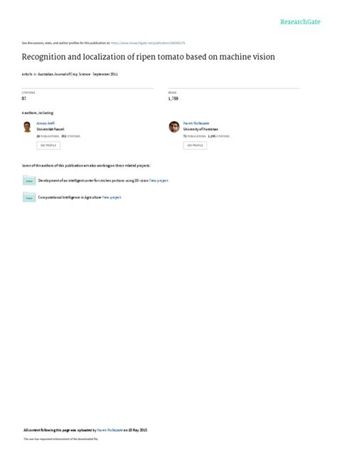 Recognition And Localization Of Ripen Tomato Based Pdf Image Segmentation Rgb Color Model