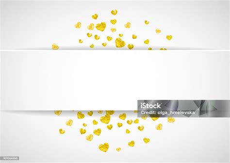 발렌타인 골드 반짝이 하트와 프레임을 종이 2 월 14 일입니다 발렌타인 종이 프레임에 대 한 벡터 색종이입니다 2월에 대한 스톡 벡터 아트 및 기타 이미지 Istock