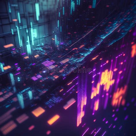 Glitch Background Symbol Of Cyberpunk Hacker Generative Ai Stock