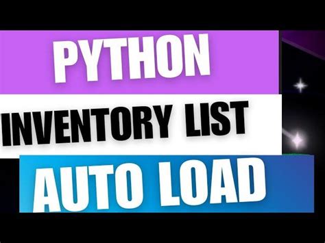 meera menon on linkedin python beginner project build inventory list auto load…