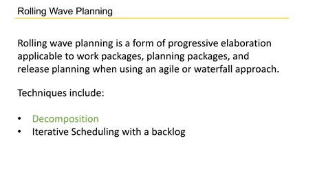 Agile Core Practices Rolling Wave Planning Pptx