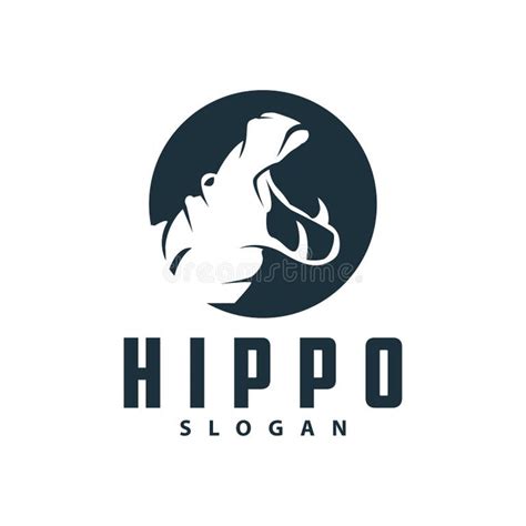 Hippo Logo Vector Simple Silhouette Zoo Animal Design Brand Template