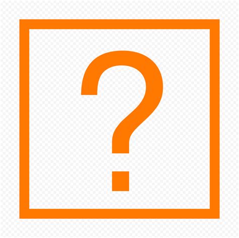 square orange question mark icon free png citypng