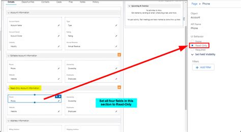 component visibility for page sections certifycrm