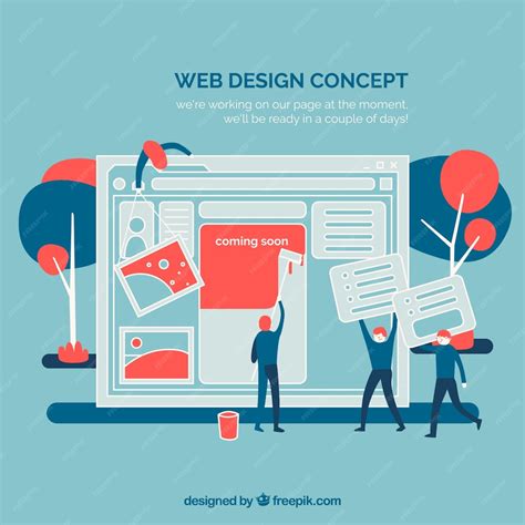 평면 디자인으로 현대적인 웹 디자인 컨셉 무료 벡터