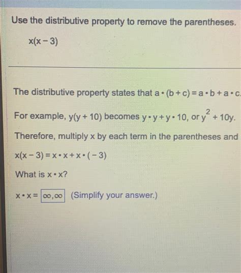 Solved Use The Distributive Property To Remove The