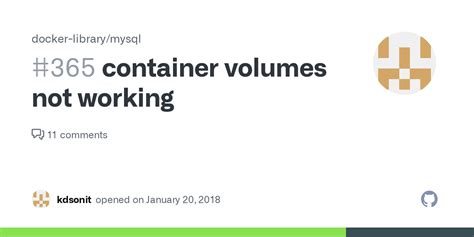Container Volumes Not Working · Issue 365 · Docker Librarymysql · Github