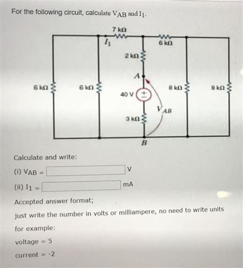 Solved For The Following Circuit Calculate V Ab And I Chegg Com