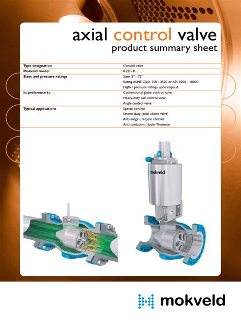 Mokveld Product Sheet Axial Control Valve Pdf Valve Actuator