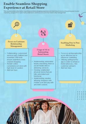 Retail Playbook Enable Seamless Shopping Experience At Retail Store One