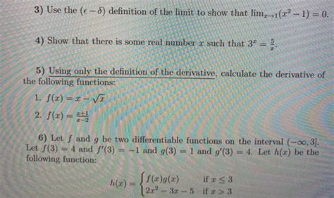 Solved 3 Use The 8 Definition Of The Limit To Show That Chegg Com