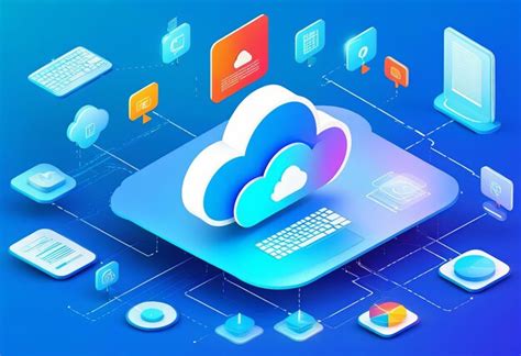 3d Cloud Computing Service Management Digital Technology Background Vector Art Illustration