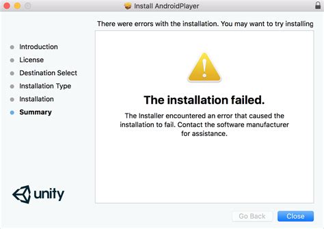 Installation Fails When Trying To Install Unity Androidplayer On Macos