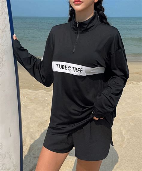 M~2xl 프레스코 아노락 래쉬가드 여자 반집업긴팔래쉬가드루즈핏체형커버빅사이즈비키니수영복커버업비치웨어여름바캉스휴가티셔츠아노락 Sw19795f