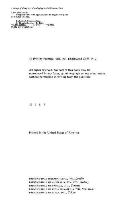 Graph Theory By Narsingh Deo Ebook Tsberlinda