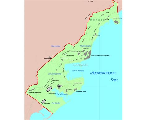 Карты Монако | Коллекция карт Монако | Европа | Maps of the World ...