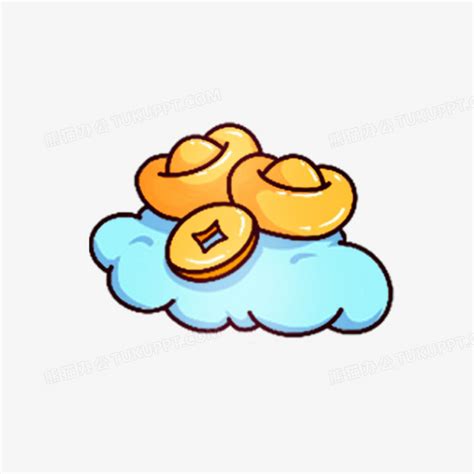 手绘卡通元宝金币元素png图片素材下载金币png熊猫办公