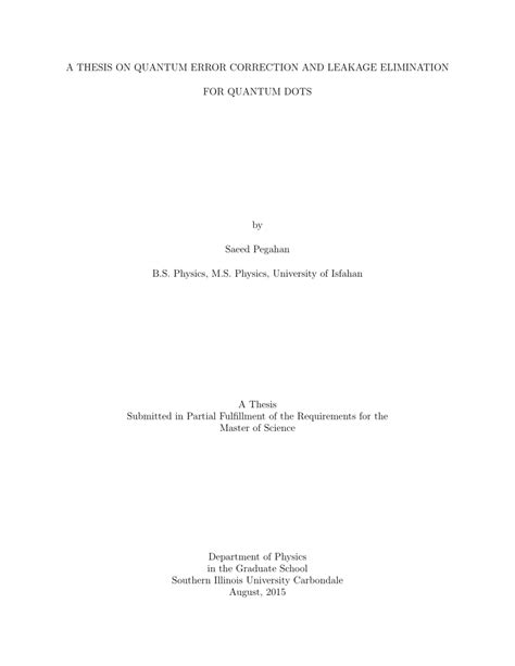 pdf quantum error correction and leakage elimination for quantum dots