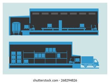 Warehouse Unloading Loading Process Vector Illustration Stock Vector Royalty Free