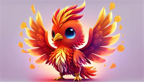 3d Illustration Of Cute Phoenix Premium Ai Generated Image