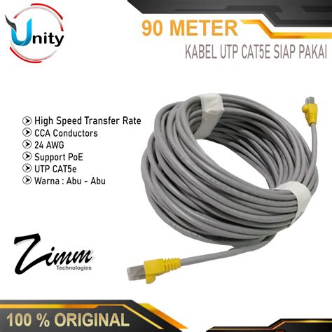 Jual Kabel Lan Utp Cat 5e 90m Kabel Lan Utp Cat5e Siap Pakai Panjang 90 Meter Zimmlink Shopee