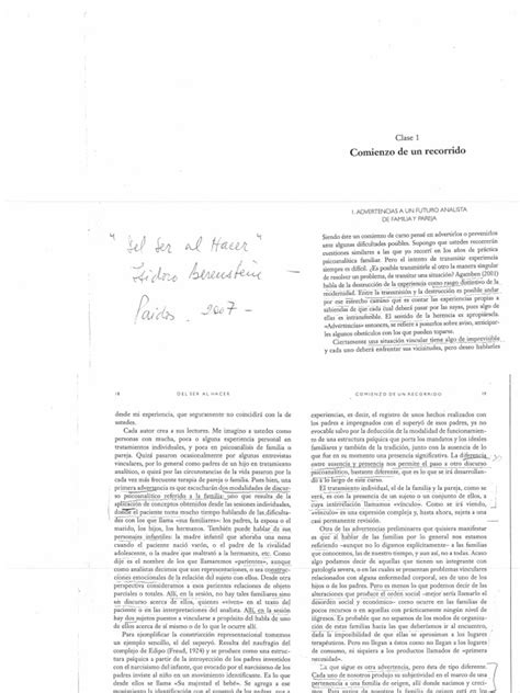 2 Berenstein Del Ser Al Hacer Clase 1 Pdf