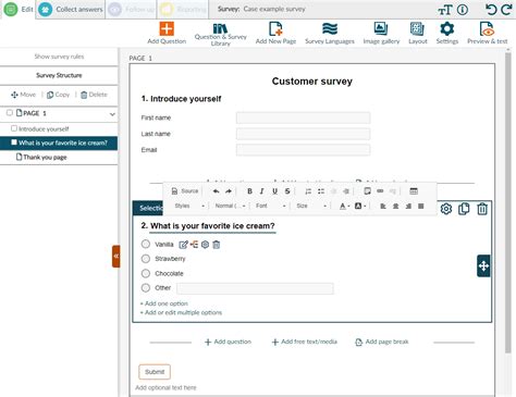 Survey WYSIWYG Editor Software Country