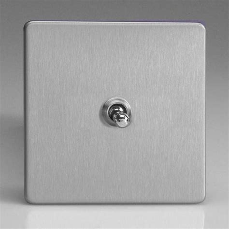 Varilight Xdst7s Screwless Brushed Steel 1 Gang 10a Intermediate Toggle