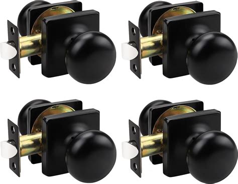 Gobekor 4 Pack Keyless Black Passage Door Knobs Indoor Matte Black