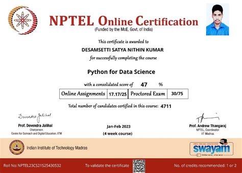 Satya Nithin On Linkedin Python Datascience Nptel