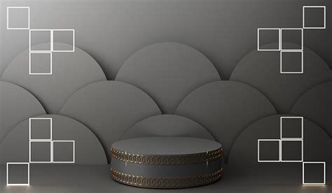 기하학적 모양 제품 최소한의 중국 프리젠 테이션 3d 렌더링과 검은 추상 적 배경에 황금 연단 디스플레이 모형 0명에 대한 스톡 사진 및 기타 이미지 Istock