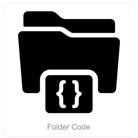 Folder Code And Folder Icon Concept 25903211 Vector Art At Vecteezy