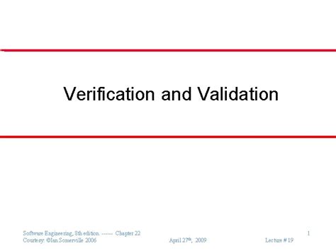 Verification And Validation Software Engineering 8 Th Edition