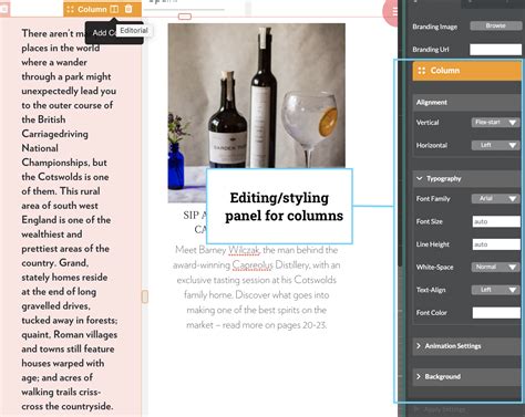 Creating And Editing Columns In Responsive Web Publications Flowpaper