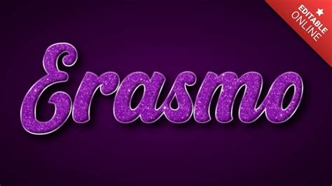 Erasmo Purple Glitter Text Effect Generator